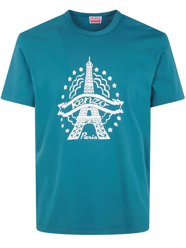 Kenzo T-shirt Slim "eiffel Tower Design