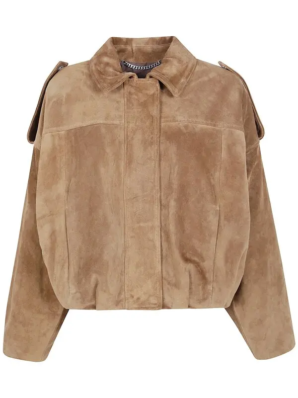 EMMETI Jacket Cropped Leather "adele Calf - Brown