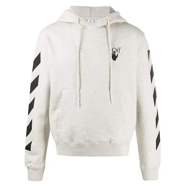 Off-White Diagonal Stripes Hoodie - Grey
