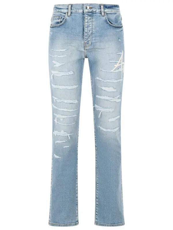 Amiri Slim Light Cotton Jeans - Blue