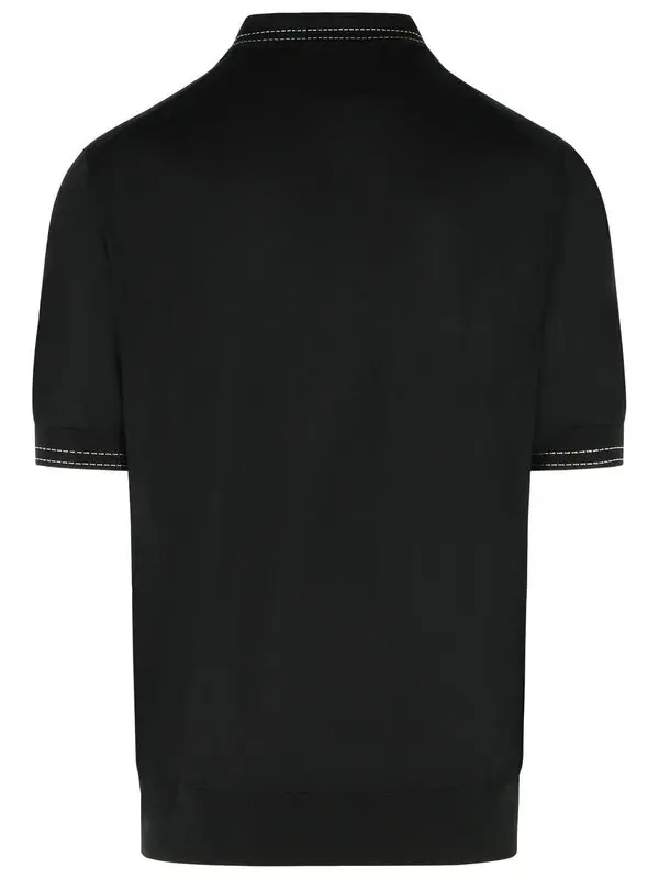Dolce & Gabbana Silk Polo Shirt - Black