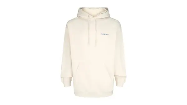 Balenciaga Logo Medium Fit Hoodie - Chalky/white/blue