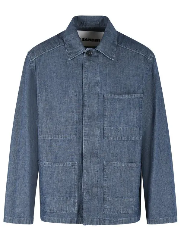 JIL SANDER Cotton Denim Chore Jacket - Blue