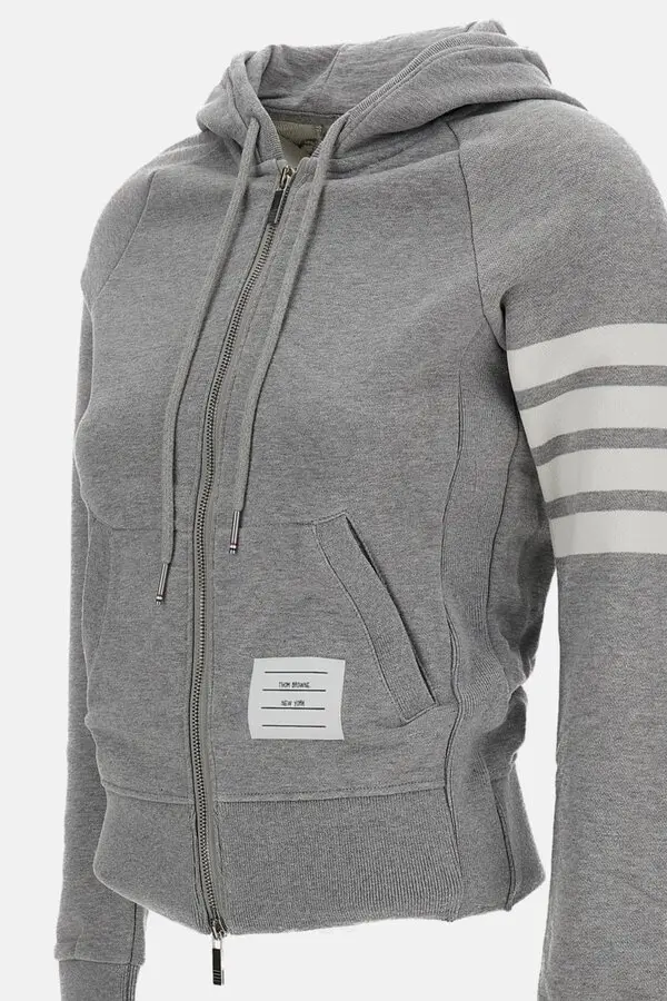 Thom Browne Classic Loopback 4-bar Zip Hoodie