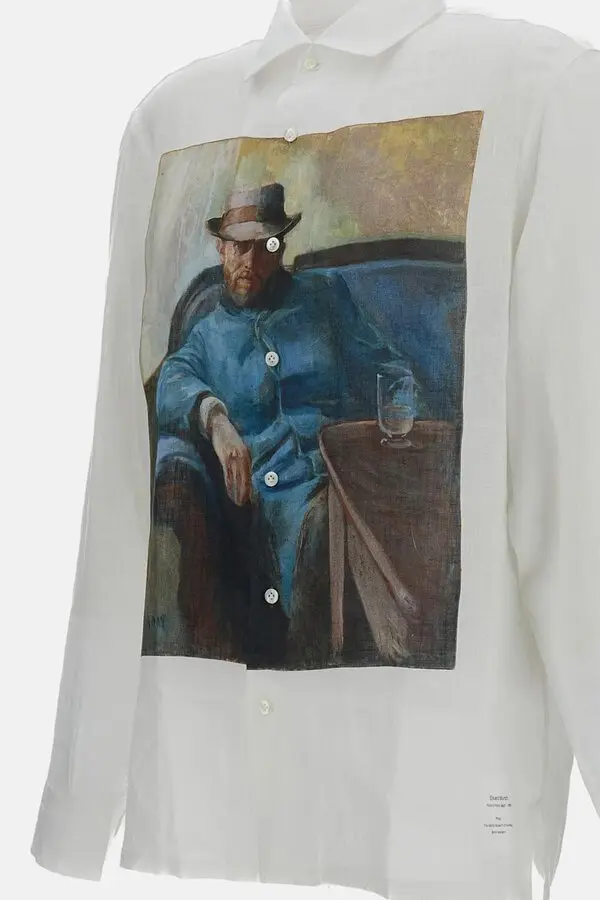 Junya Watanabe Linen Shirt With Printed Front - Multicolor