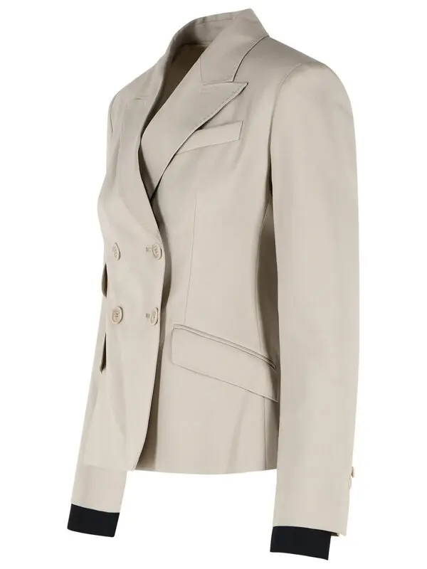 Max Mara Placido Virgin Wool Blend Double-breasted Blazer - Cream
