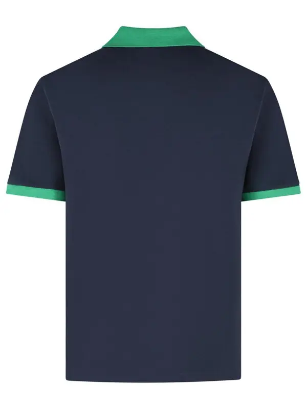Versace Dark Navy Cotton Polo Shirt - Blue