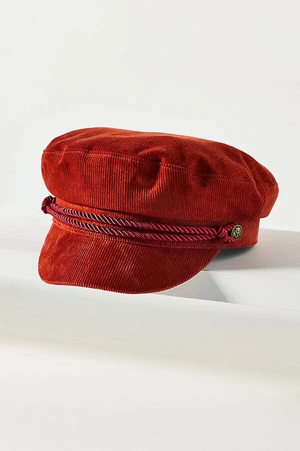 WYETH 100% Cotton Corduroy Newsboy Cap - Honey