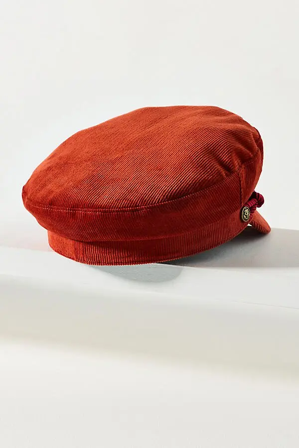 WYETH 100% Cotton Corduroy Newsboy Cap - Honey