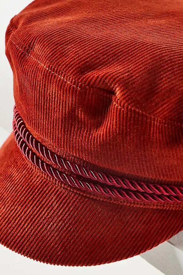 WYETH 100% Cotton Corduroy Newsboy Cap - Honey