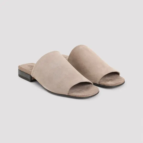 Brunello Cucinelli Suede Flat Sandals