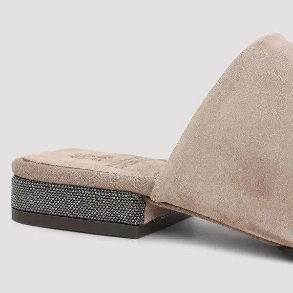 Brunello Cucinelli Suede Flat Sandals