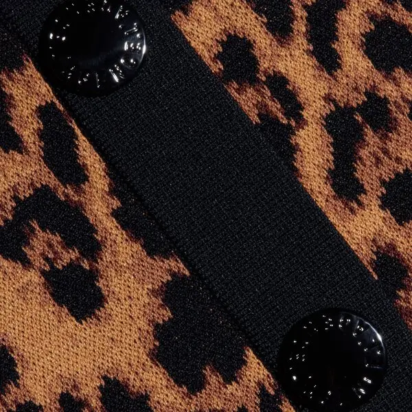 L'Agence Osiris Jacquard Cardigan - Tan Multi Javan Leopard
