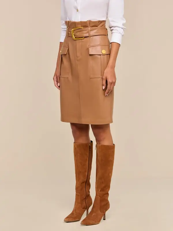 L'Agence Kaelis Vegan Leather Skirt