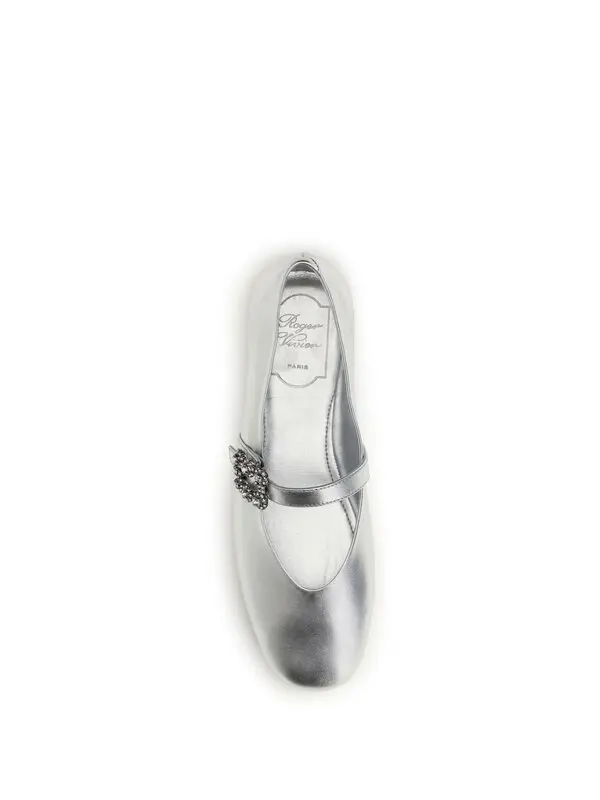 ROGER VIVIER Efflorescence Leather Ballerinas