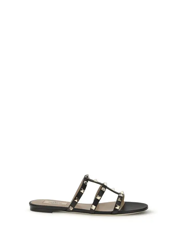 Valentino Garavani Rockstud Slider Sandal - Black