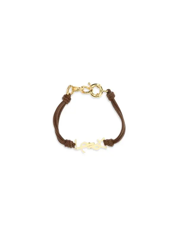 Saint Laurent Leather Cassandre Multi-wrap Bracelet