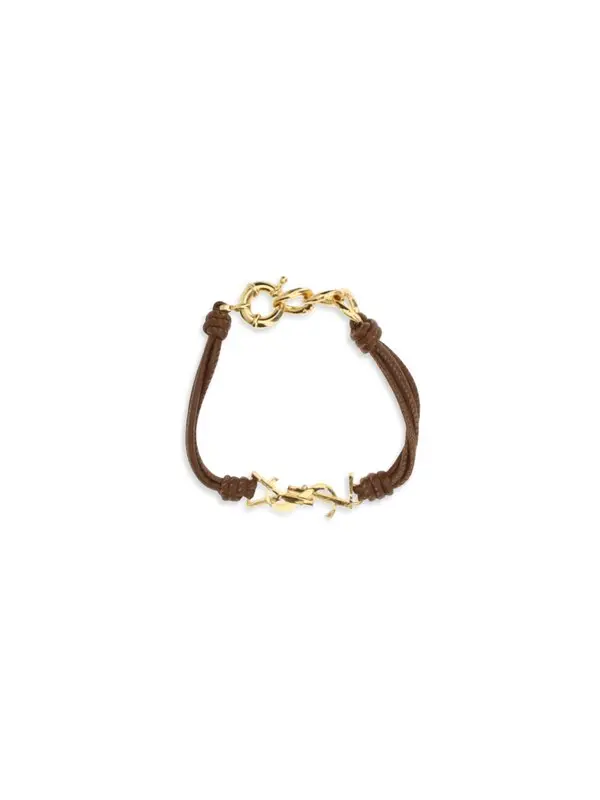 Saint Laurent Leather Cassandre Multi-wrap Bracelet