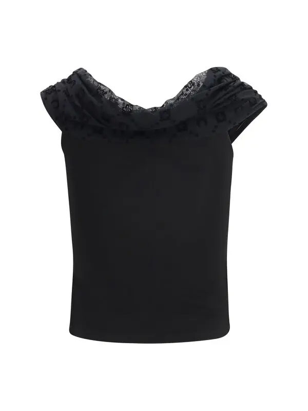 MARINE SERRE Off Shoulder Draped Top