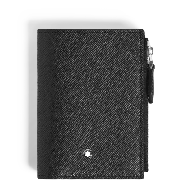Montblanc Mini Vertical Wallet 6cc In Sartorial - Black