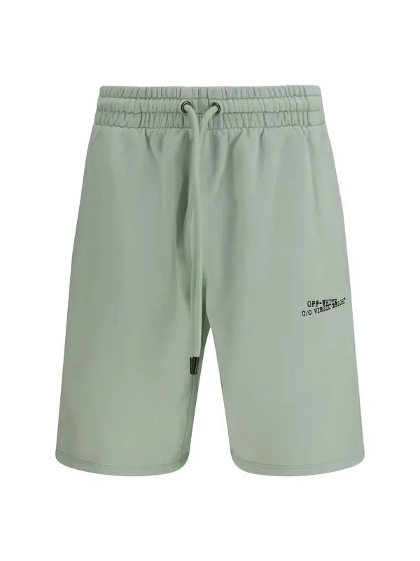 Off-White Type Machine Arrow Skate Sweat Shorts With Front Logo - Green