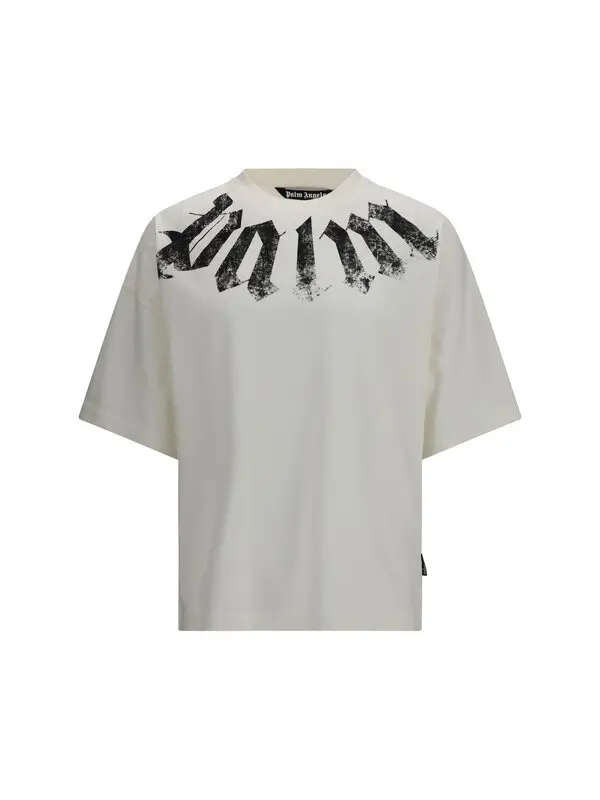 Palm Angels Big Neck Logo T-shirt - White