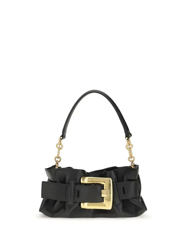Balmain Mini Anthem Bag In Calfskin Leather - Black