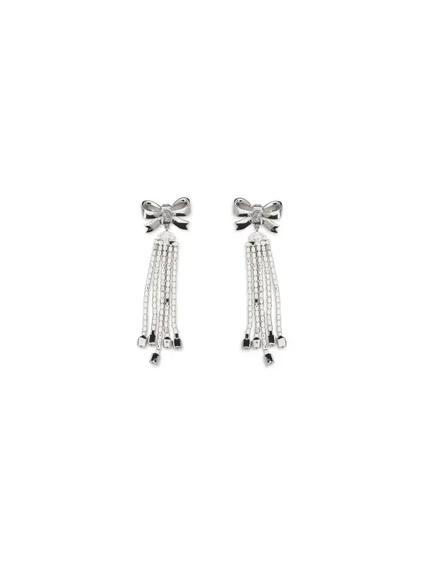 SELF-PORTRAIT Crystal Bow Drop Earrings