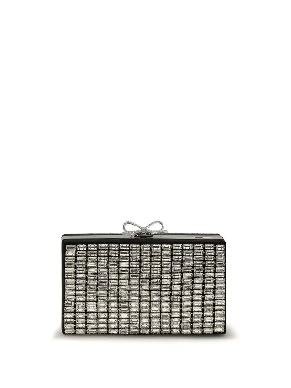 SELF-PORTRAIT Crystal Chainmail Clutch - Silver