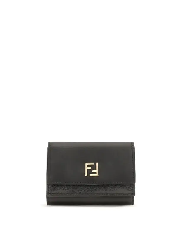 Fendi Ff Mini Trifold Leather Wallet