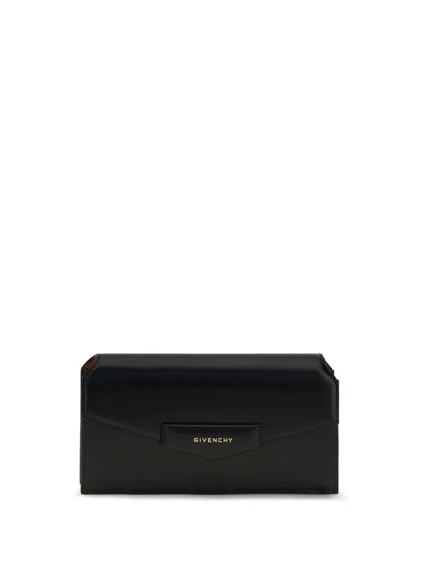 Givenchy Antigona Box Leather Pouch With Chain - Black