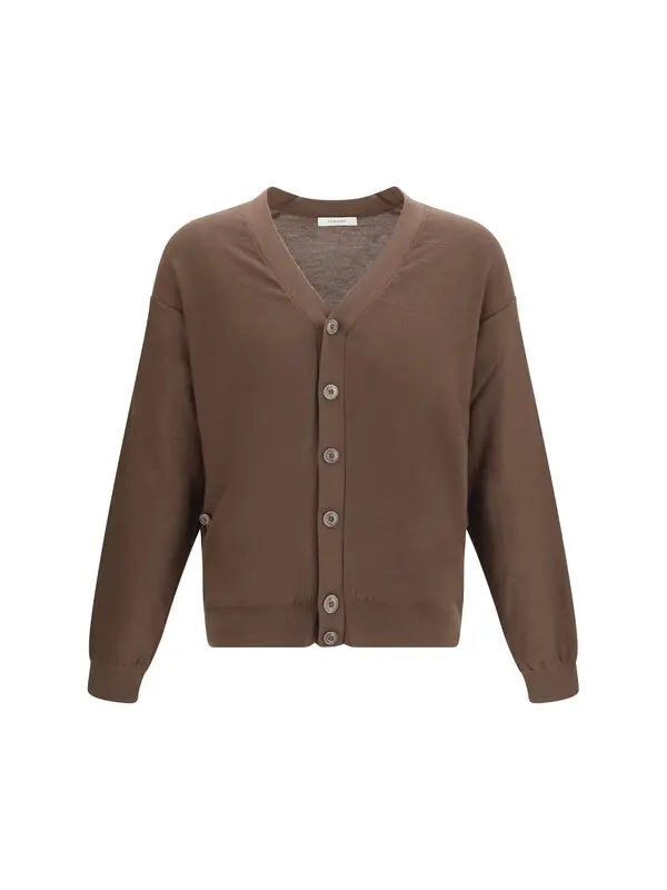 LEMAIRE Merino Wool Blend Cardigan - Brown