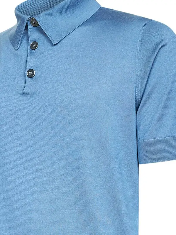 Dolce & Gabbana Light Blue Silk Knit Polo Shirt