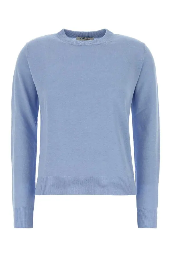 Max Mara S Powder Linen Fervore Sweater - Blue