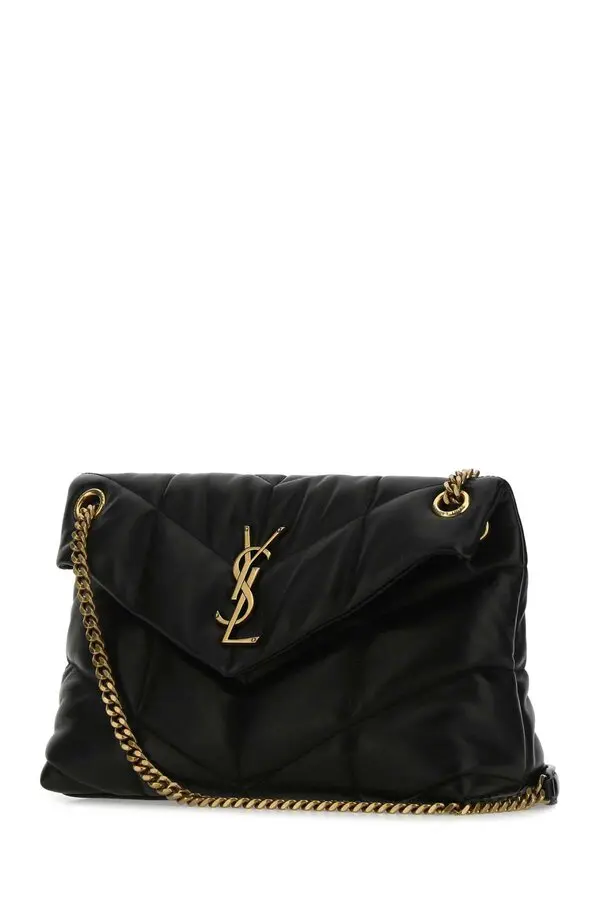 Saint Laurent Nappa Leather Puffer Shoulder Bag - Black