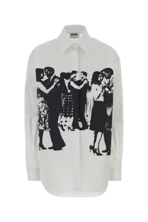 Moschino Graphic Stretch Poplin Shirt - White
