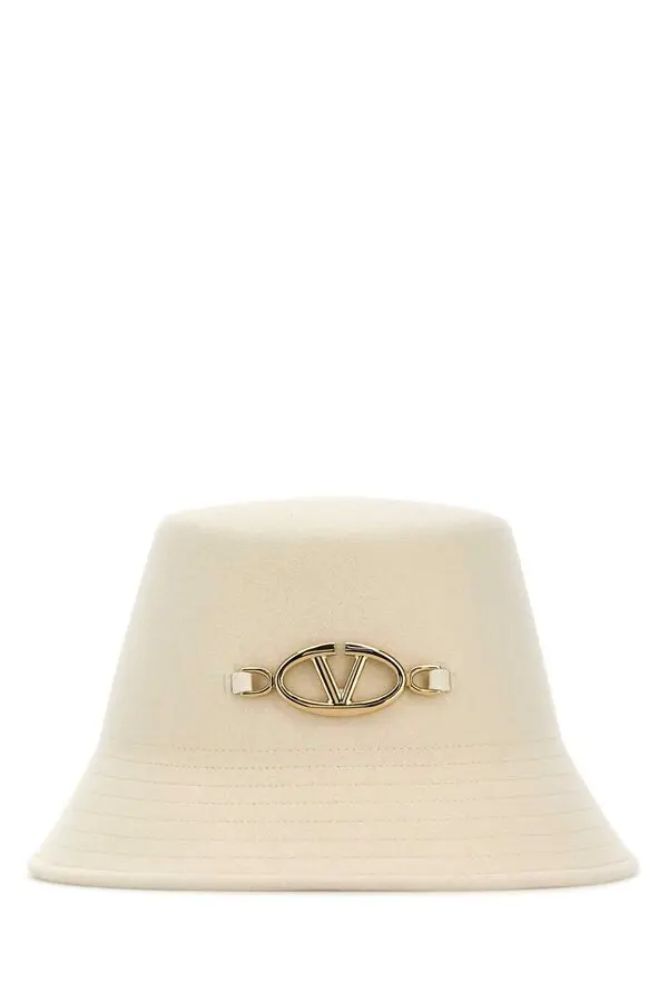 Valentino Garavani Ivory Felt Bucket Hat - White
