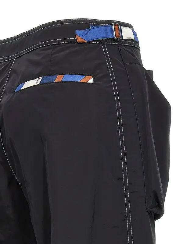 Emilio Pucci Logo Nylon Pants - Black