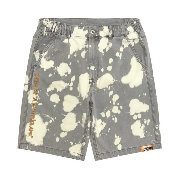 AAPE Unvs Unvs Splatter Printed Denim Shorts /beige