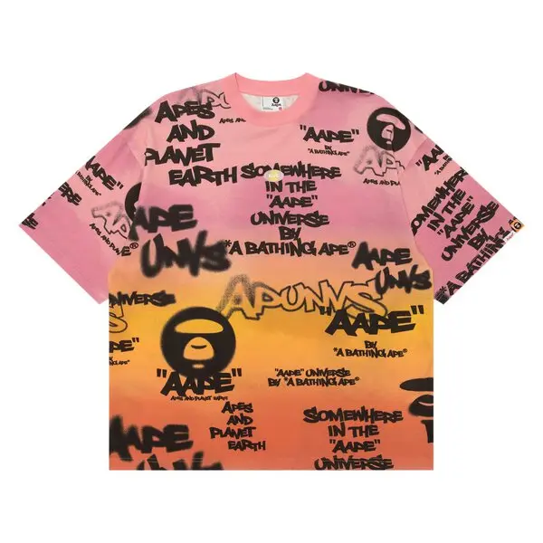 AAPE Graffiti Multi-logo Tee /orange