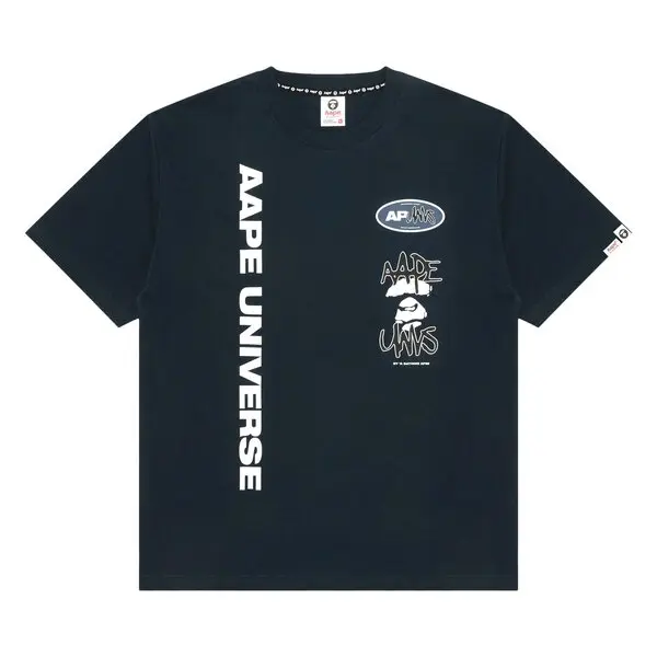 AAPE Unvs Unvs Logo Tee 'navy/dark