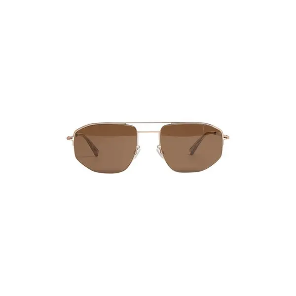 Mykita X Maison Margiela Mmcraft017 Sunglasses 'cgd/white Raw Brown Solid - Gold