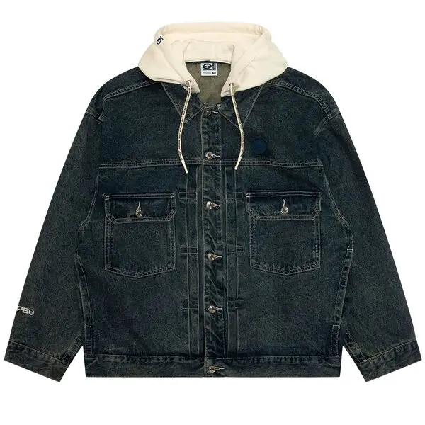AAPE Now Moonface Hooded Denim Jacket