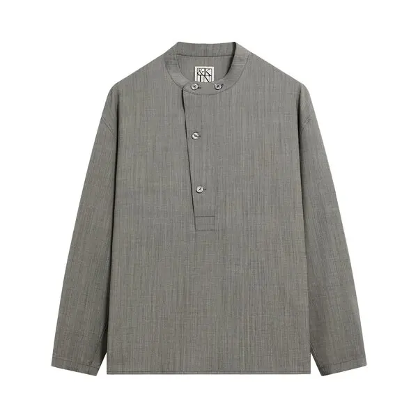 Kith Kin Tropical Wool Leven Shirt Melange - Grey