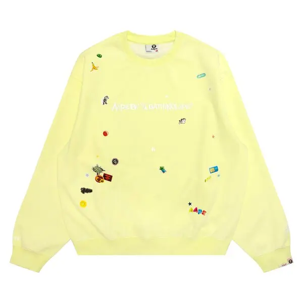 AAPE Sticker Print Crew Neck Sweatshirt