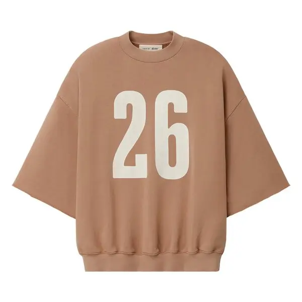 Fear Of God 3/4 Sleeve Crewneck 'washed Ginger - Brown