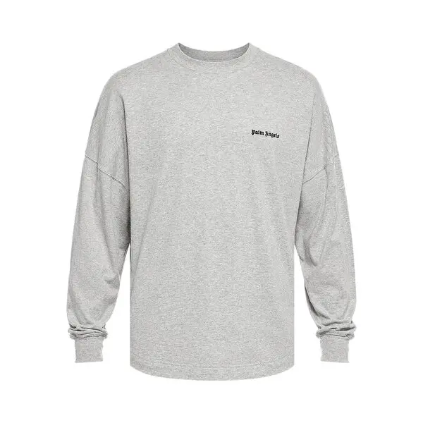 Palm Angels Embroidered Logo Over Long-sleeve Tee Melange/black