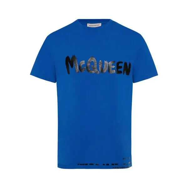 Alexander McQueen Graffiti Print T-shirt 'royal /mix
