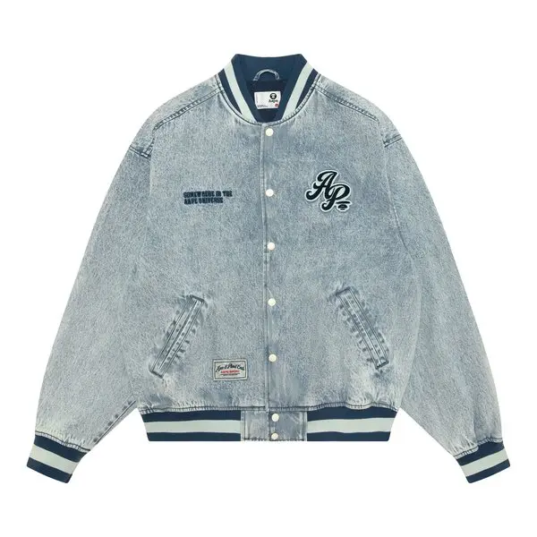 AAPE Sports Logo Varsity Jacket /yellow
