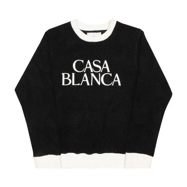 Casablanca Terry Colour Block Embroidered Sweatshirt - Black